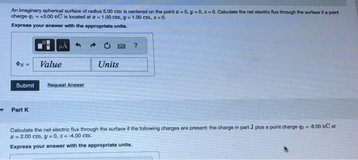 Solved An imaginary spherical surface of radius 5.00 cm is | Chegg.com