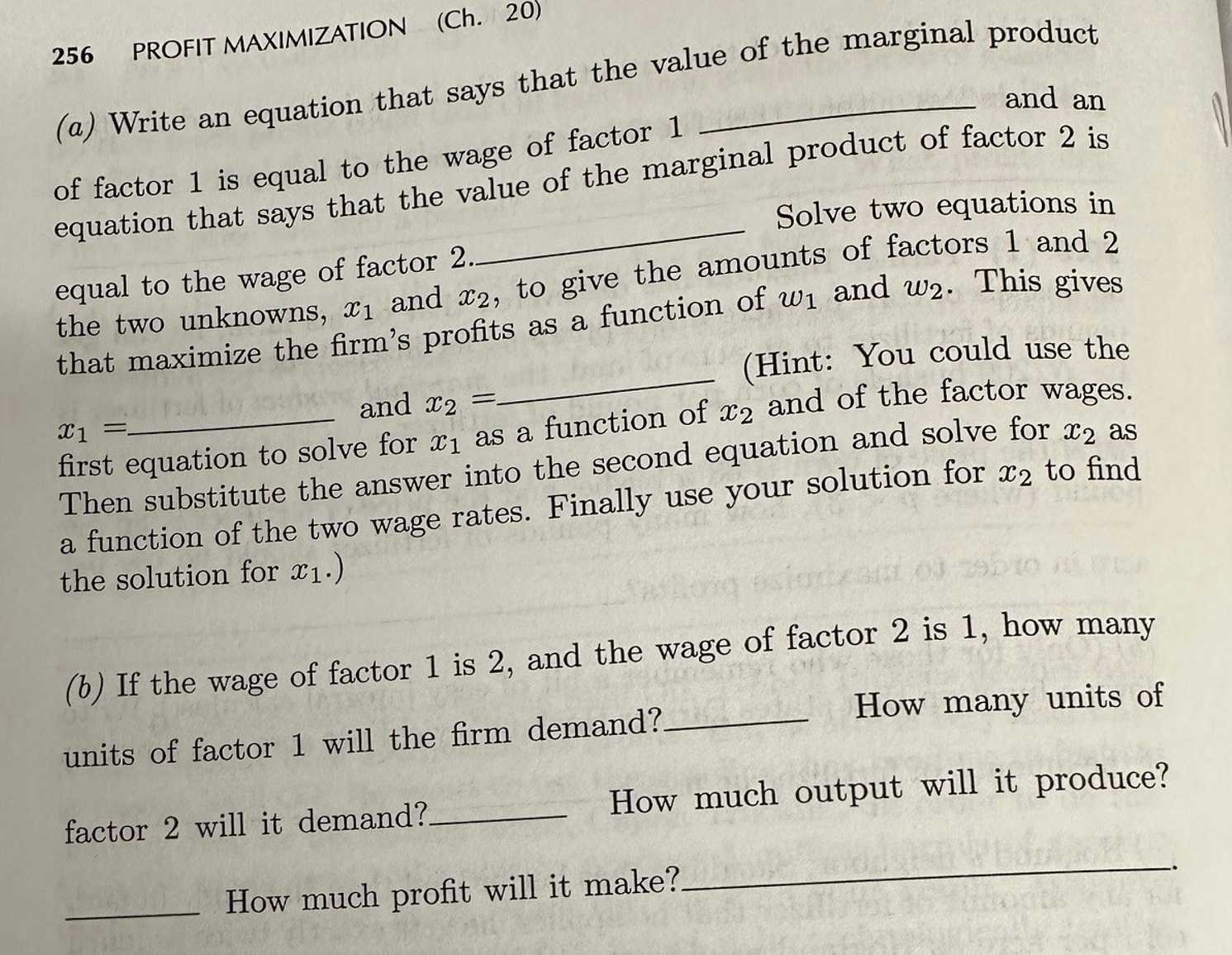Solved A frim has two variable factors and a production | Chegg.com