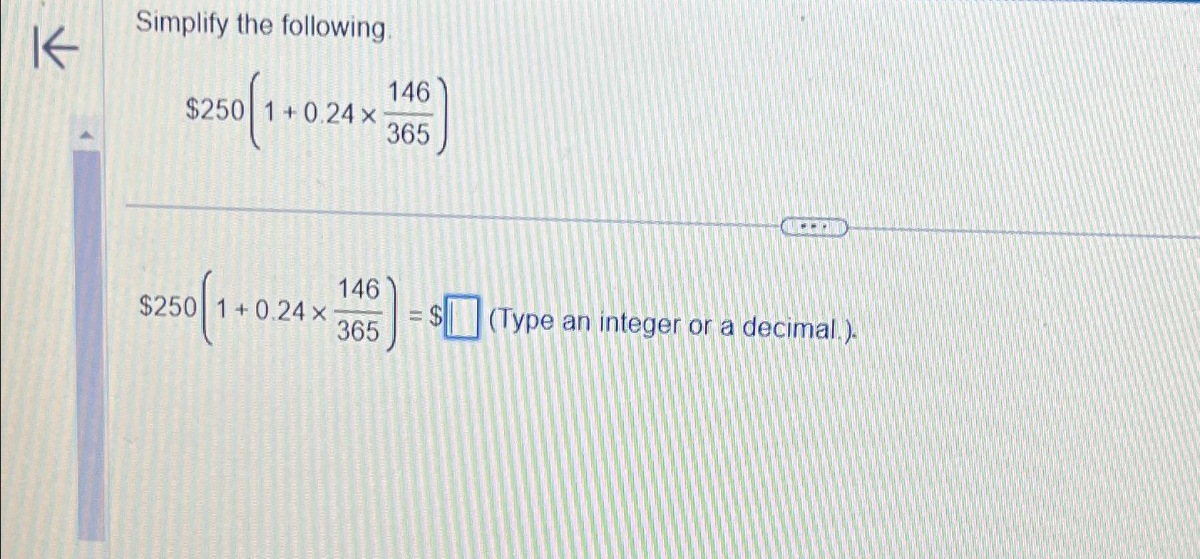 Solved Simplify the | Chegg.com