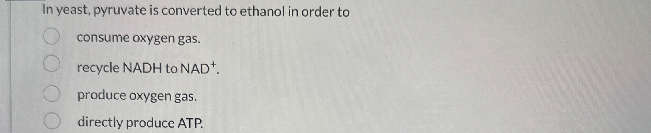 Solved In yeast, pyruvate is converted to ethanol in order | Chegg.com