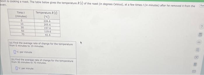 Solved (a) Find the average rate of change for the | Chegg.com