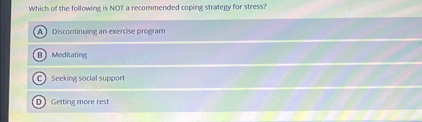 Solved Which of the following is NOT a recommended coping | Chegg.com
