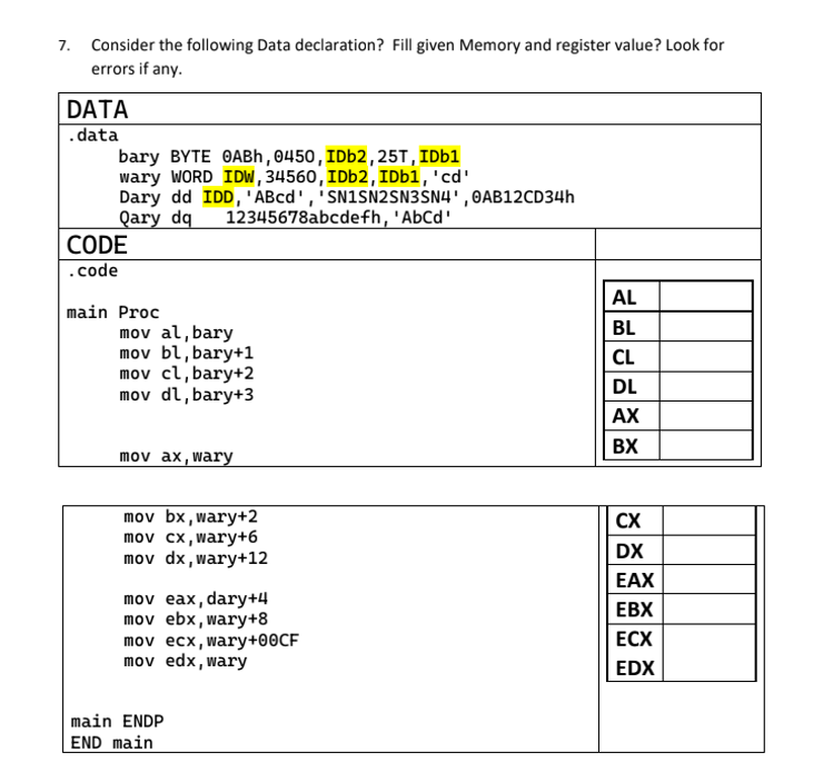 Solved Consider the following Data declaration? Fill given | Chegg.com Solved Consider the following Data declaration? Fill given | Chegg.com