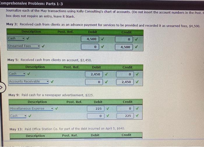Comprehensive Problem 1 Part 2 and Part 3: The | Chegg.com