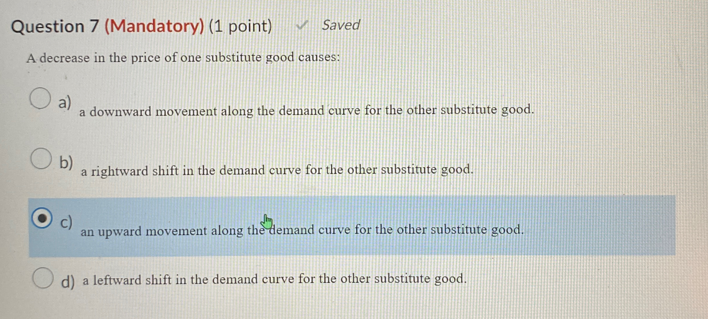 Solved Question 7 Mandatory 1 ï Point Saveda Decrease In Chegg