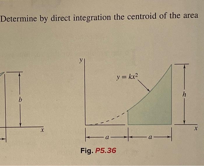 Solved Determine by direct integration the centroid of the | Chegg.com