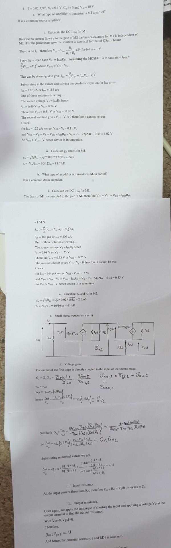 Solved 4. Figure 4 shows the circuit diagram for a cascaded | Chegg.com
