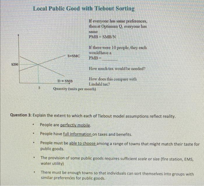 Consider the example of Tiebout Sorting that we did | Chegg.com
