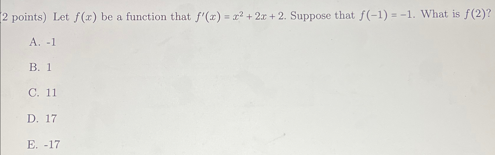Solved 2 ﻿points) ﻿Let f(x) ﻿be a function that | Chegg.com