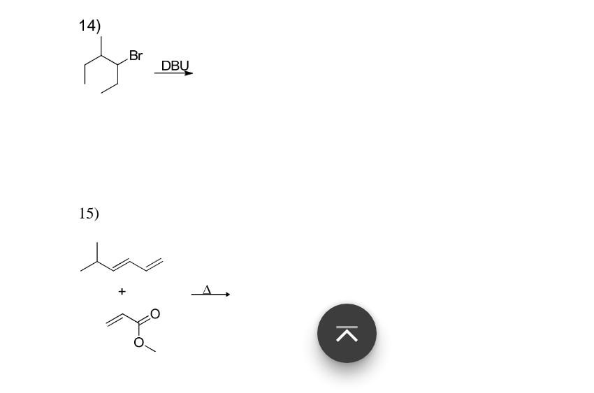 Solved 14) DBU 15) π | Chegg.com