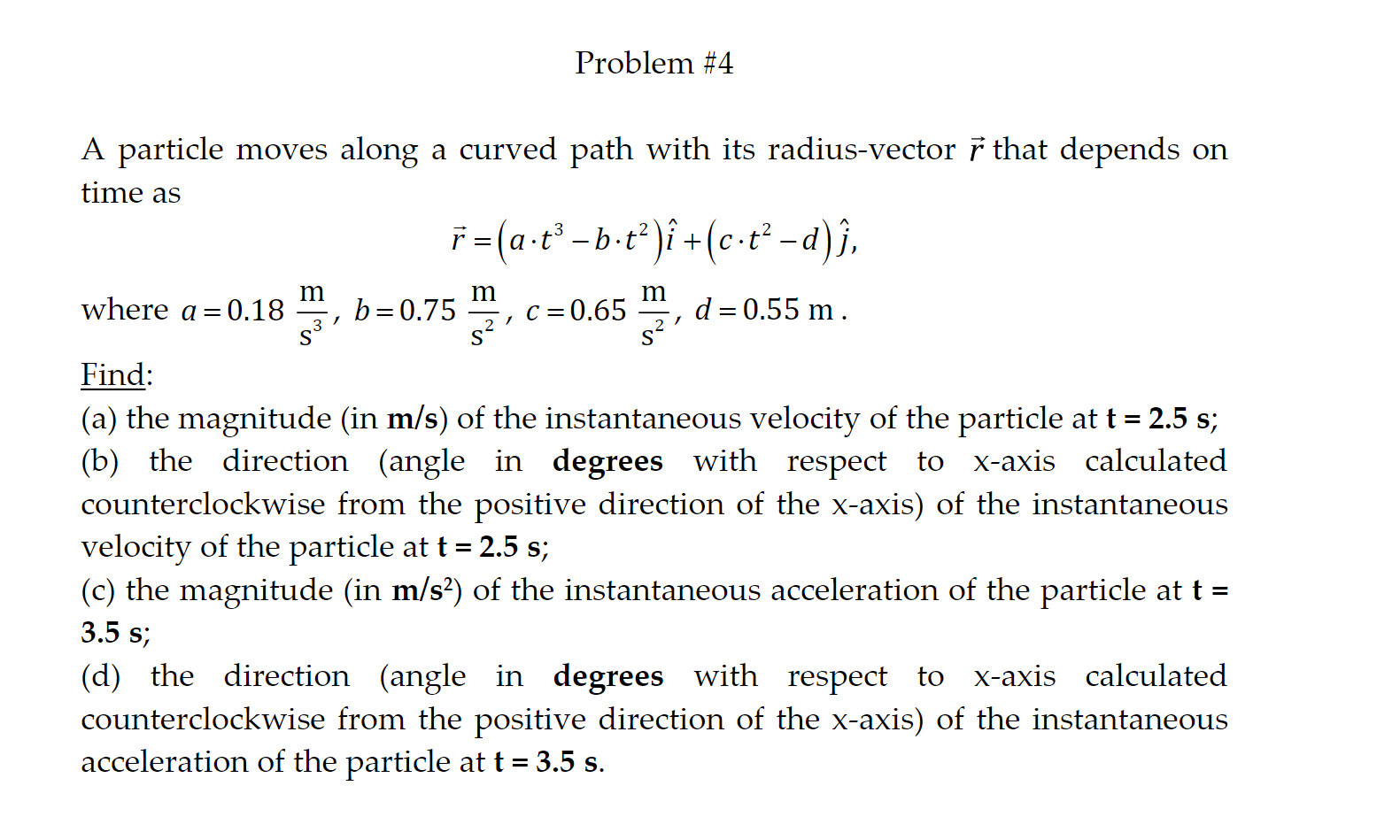 Solved Problem #4A particle moves along a curved path with | Chegg.com
