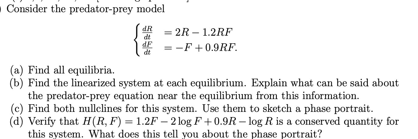 Solved Consider the predator-prey | Chegg.com
