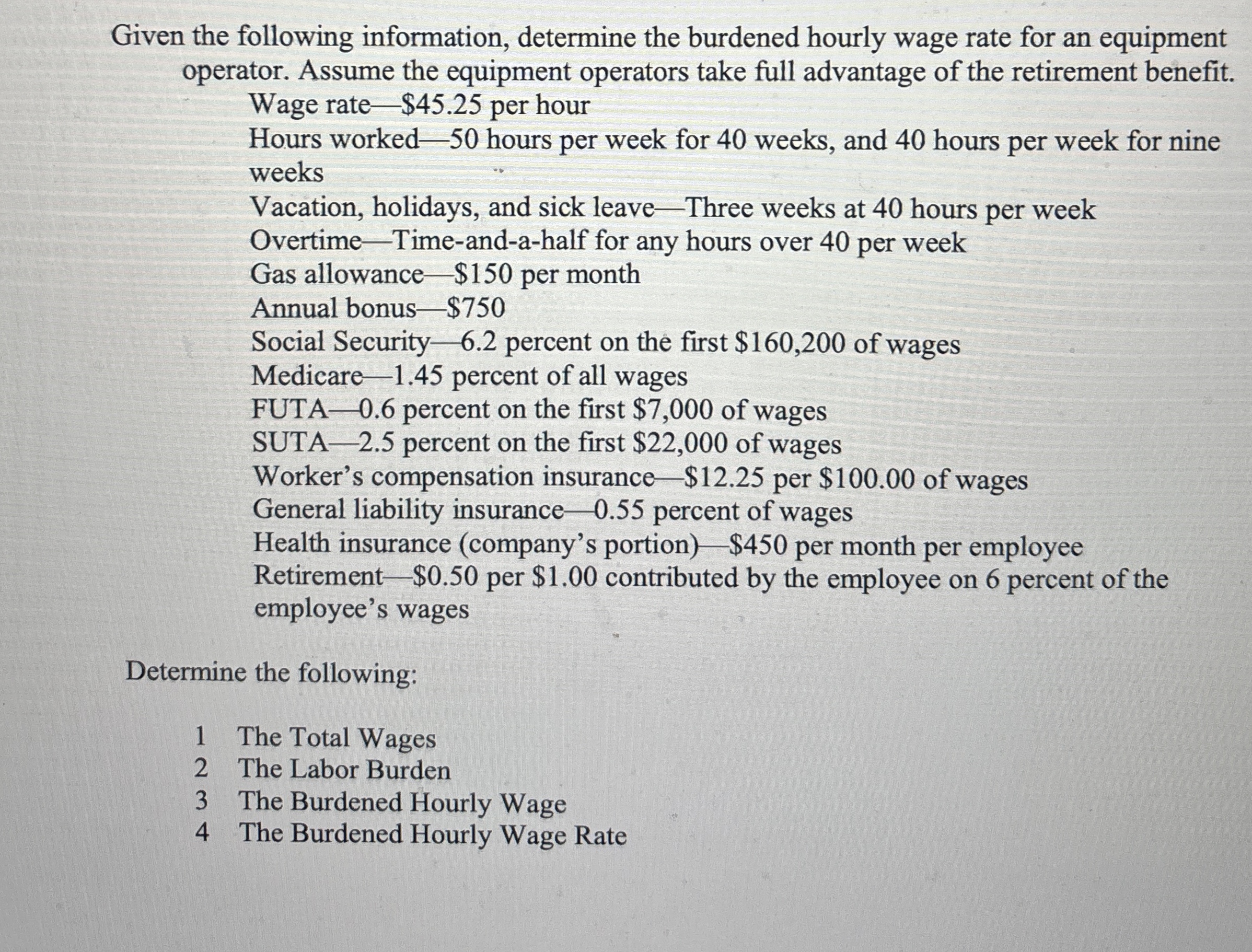 Solved Given the following information, determine the | Chegg.com
