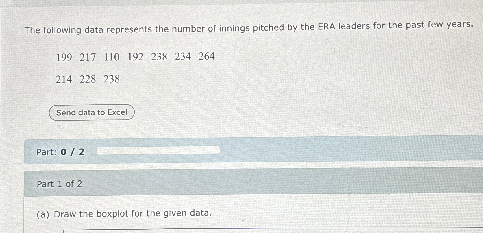 Solved The following data represents the number of innings | Chegg.com