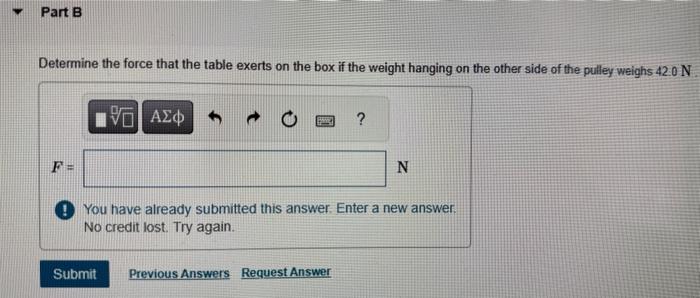 Solved Determine the force that the table exerts on the box | Chegg.com