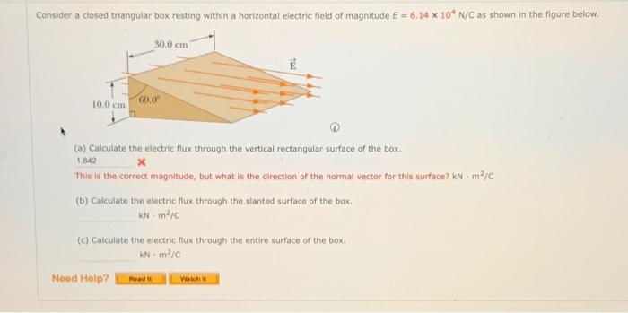 Solved Consider a closed triangular box resting within a | Chegg.com