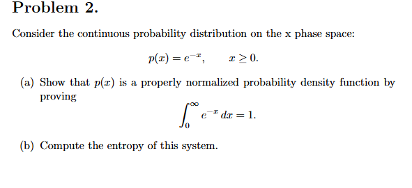 Solved Problem 2.Consider the continuous probability | Chegg.com
