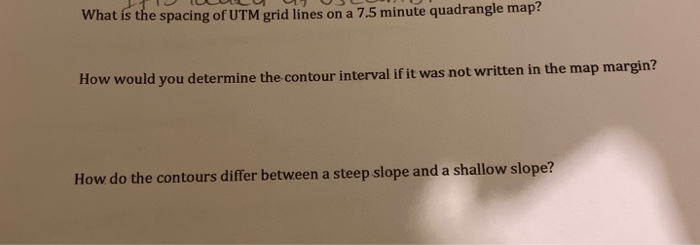 Solved What is the spacing of UTM grid lines on a 7.5 minute | Chegg.com