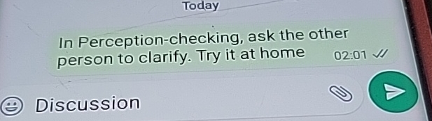 Solved TodayIn Perception-checking, ask the other person to | Chegg.com