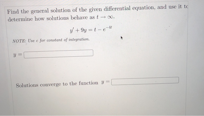 Solved Find the general solution of the given differential | Chegg.com
