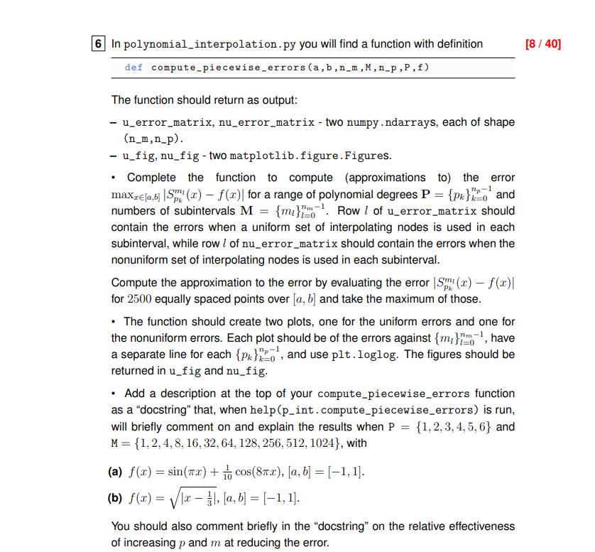 Solved In polynomial_interpolation. py you will find a | Chegg.com