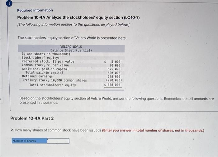 Solved Required information Problem 10-4A Analyze the | Chegg.com