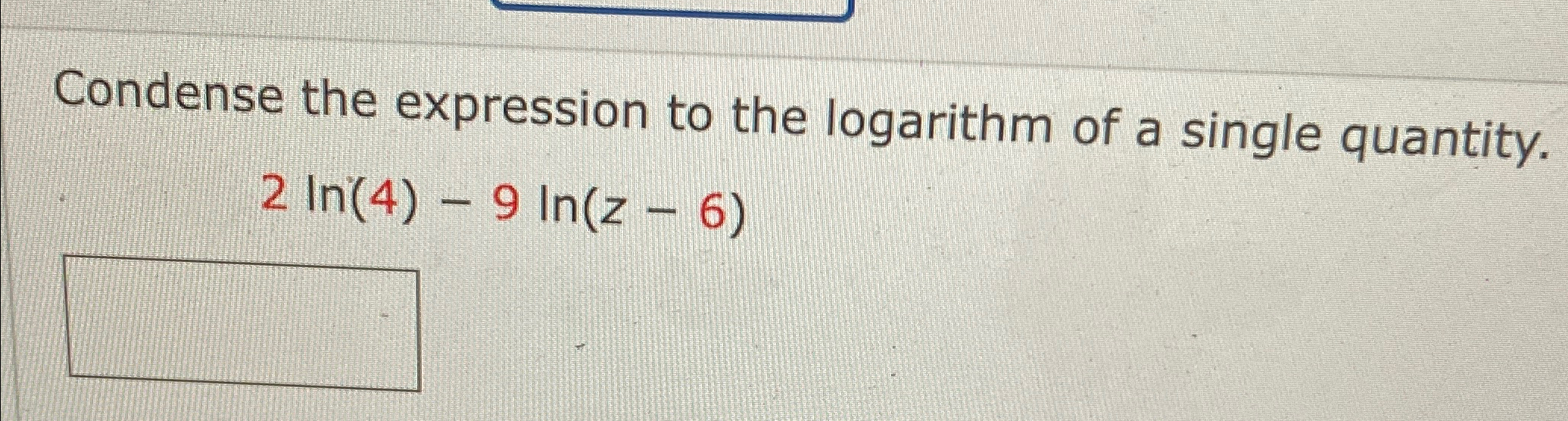 Solved Condense the expression to the logarithm of a single | Chegg.com