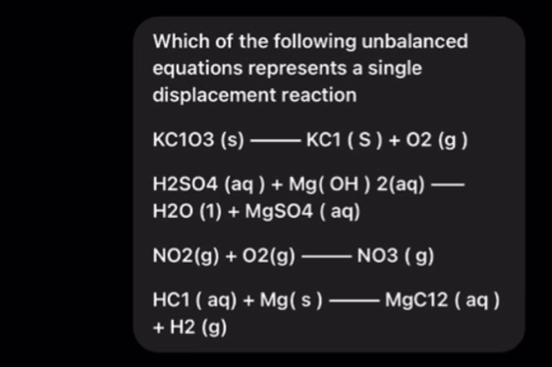 Solved Which of the following unbalanced equations | Chegg.com
