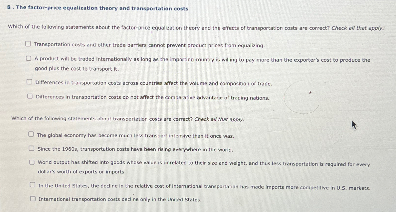 Solved The factor-price equalization theory and | Chegg.com