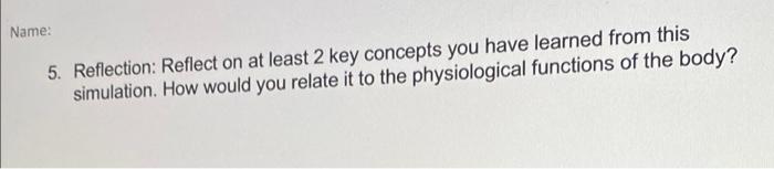 Solved Name: 5. Reflection: Reflect on at least 2 key | Chegg.com