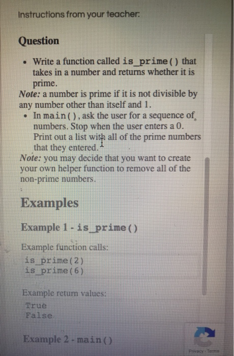 Solved Instructions from your teacher: Question Write a | Chegg.com