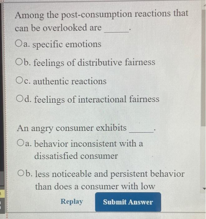 Among the post-consumption reactions that can be | Chegg.com