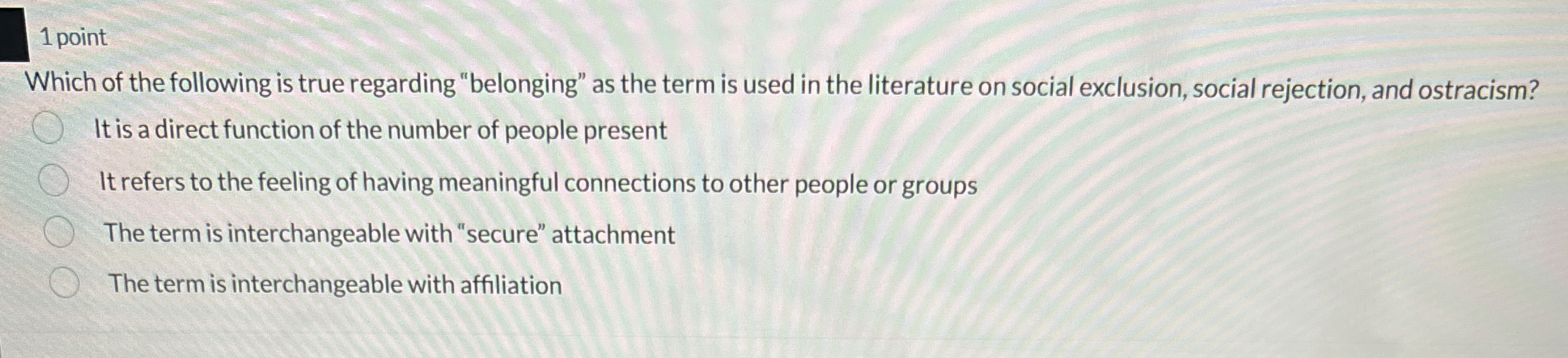 Solved 1 ﻿pointWhich of the following is true regarding | Chegg.com