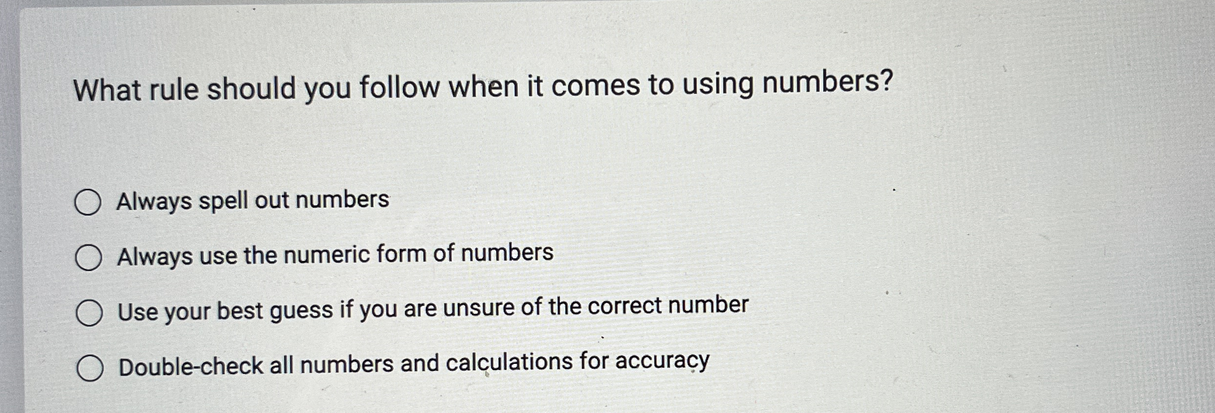 Solved What rule should you follow when it comes to using | Chegg.com