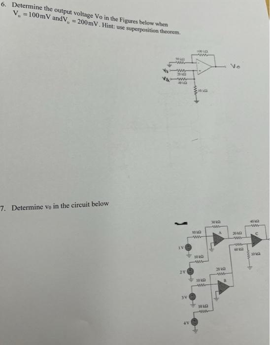 Solved 6. Determine the output voltage ( mathrm{V}_{0} ) in | Chegg.com