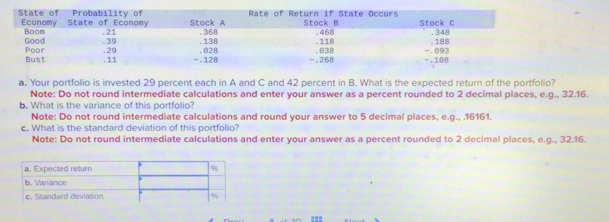 Solved \table[[State of,\table[[Probability | Chegg.com