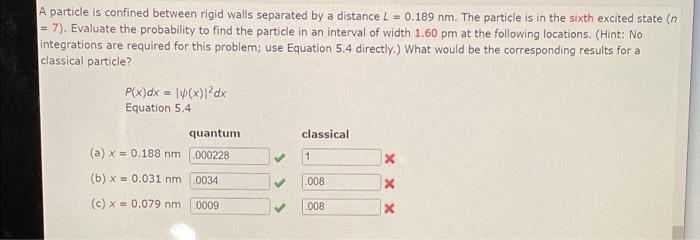 Solved = A particle is confined between rigid walls | Chegg.com
