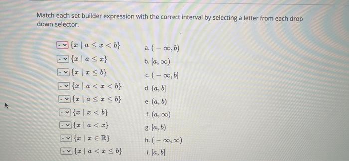 Solved Match each set builder expression with the correct | Chegg.com