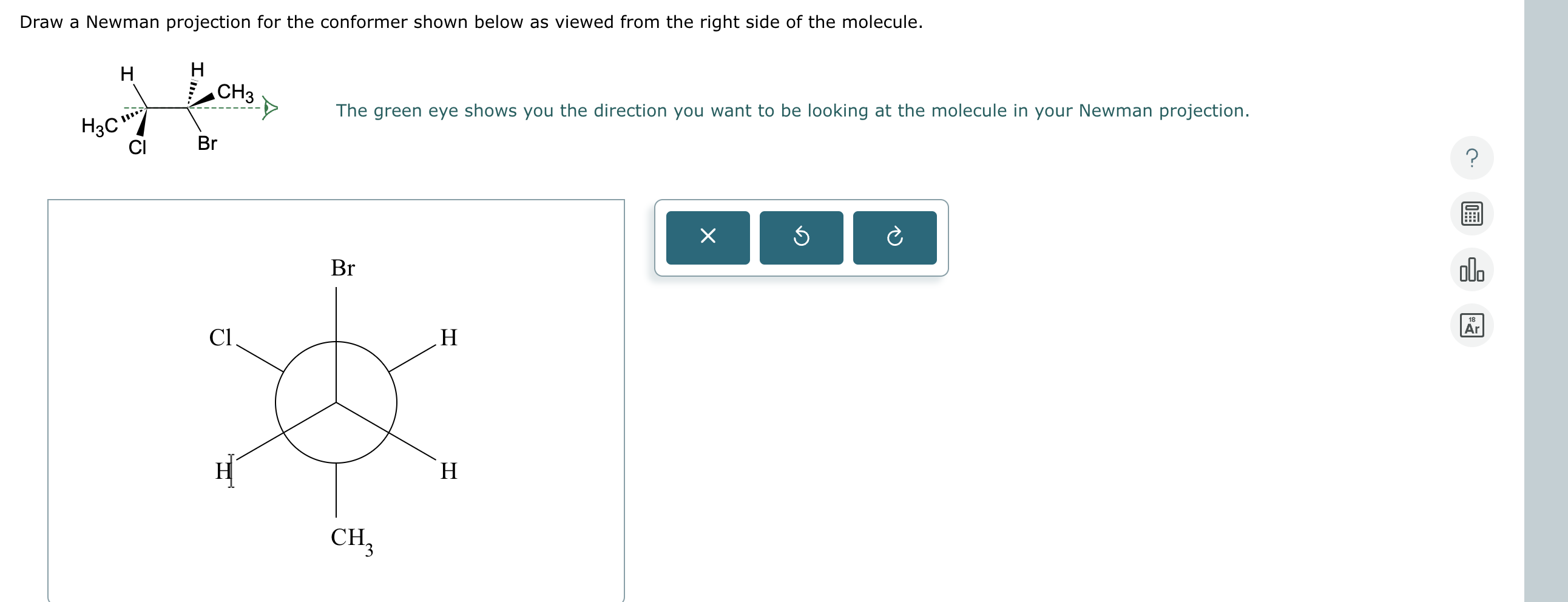 Solved Draw a Newman projection for the conformer shown | Chegg.com