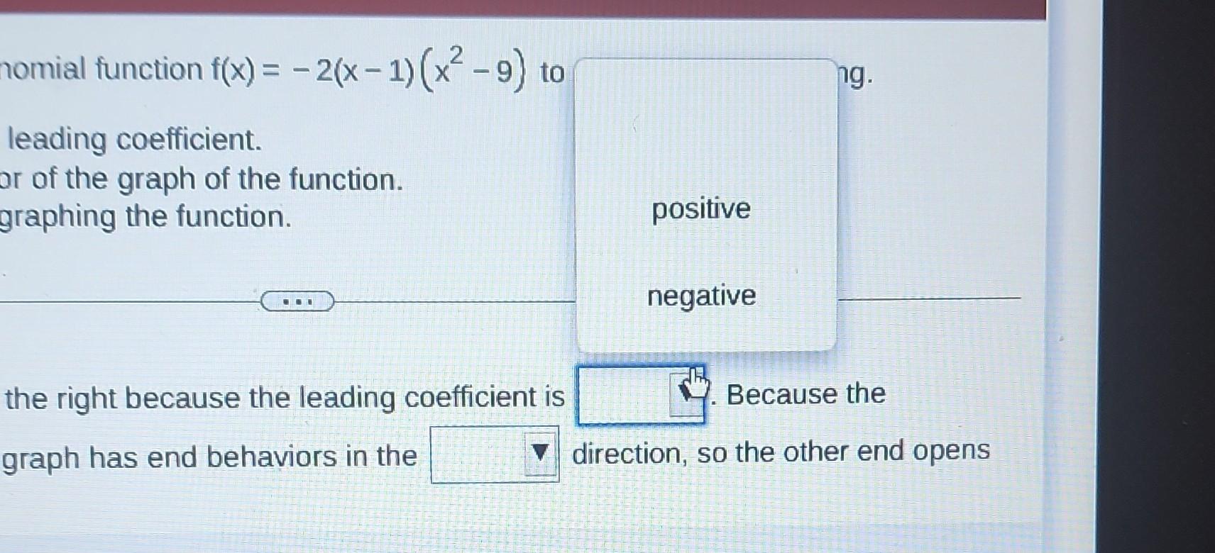 Solved Use the equation of the polynomial function | Chegg.com
