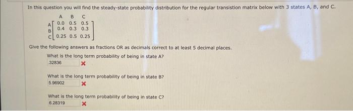 Solved In this question you will find the steady-state | Chegg.com