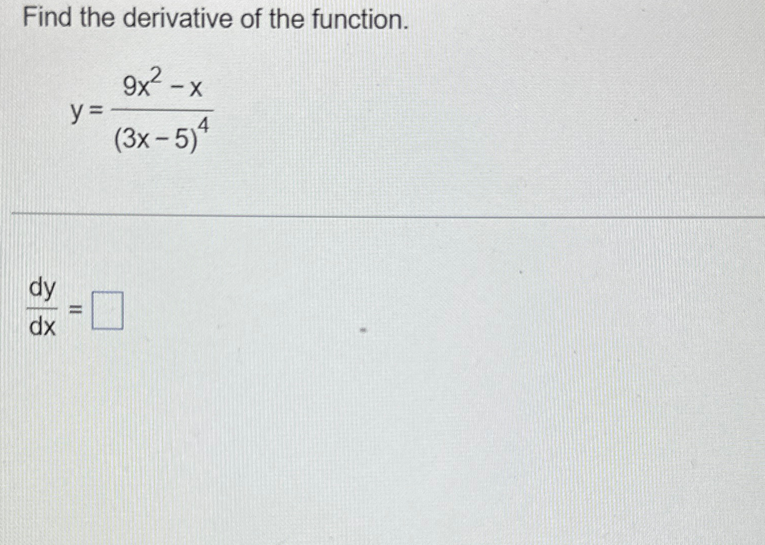 Solved Find The Derivative Of The