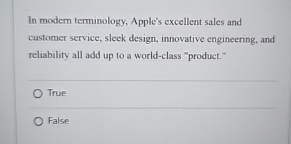 Solved In modern terminology, Apple's excellent sales and | Chegg.com