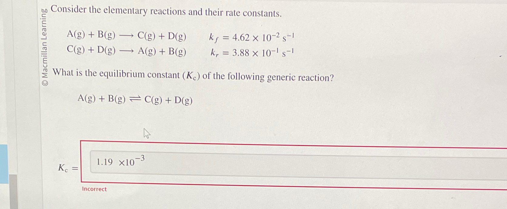 Solved Consider the elementary reactions and their rate | Chegg.com