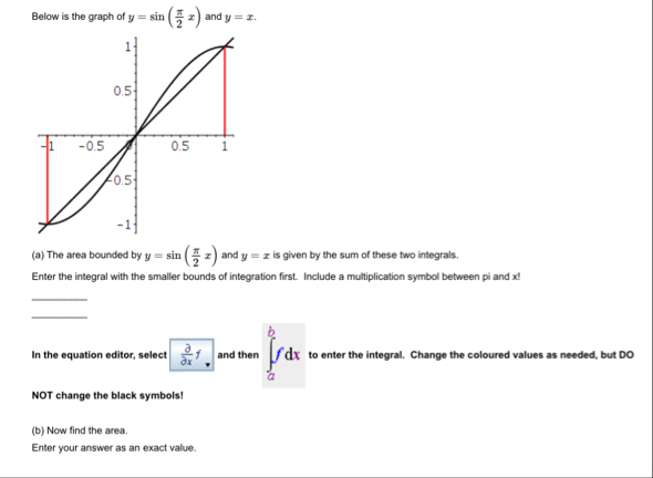 Solved Below is the graph of y=sin(π2x) ﻿and y=x.(a) ﻿The | Chegg.com