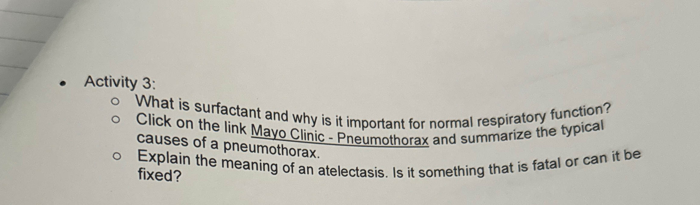 Solved Activity 3:What is surfactant and why is it important | Chegg.com