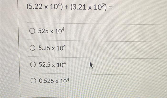Solved What is 3200000 in exponential notation? O 0.32 x 106 | Chegg.com