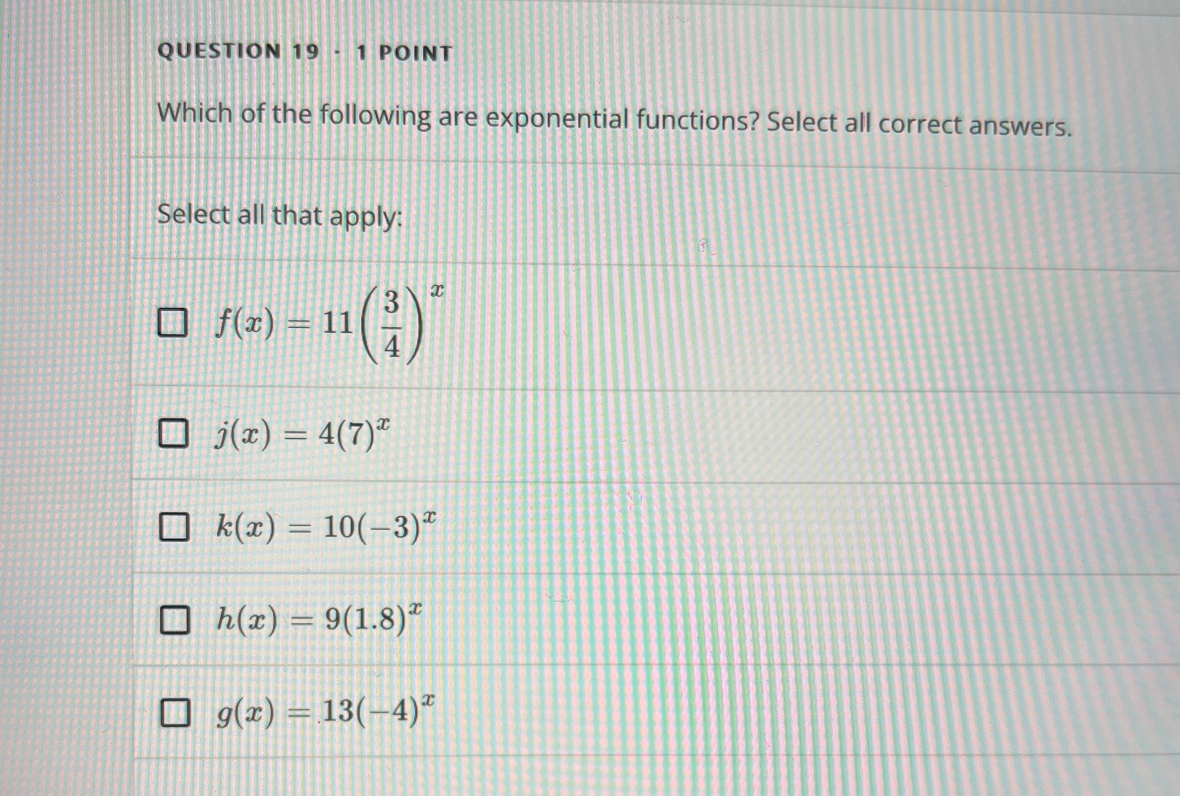 Solved QUESTION 19 - 1 POINTWhich of the following are | Chegg.com Solved QUESTION 19 - 1 POINTWhich of the following are | Chegg.com