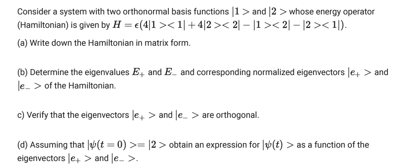 Solved Consider a system with two orthonormal basis | Chegg.com