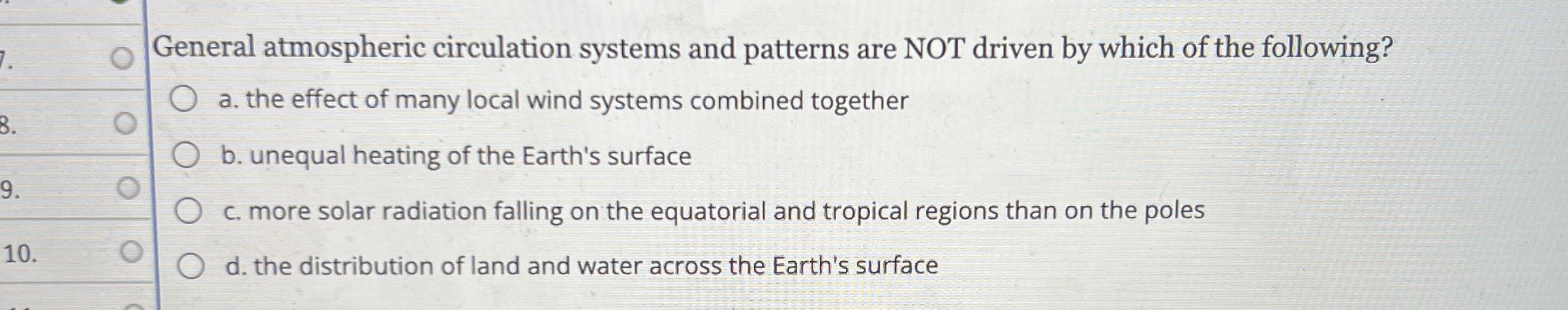 Solved General atmospheric circulation systems and patterns | Chegg.com